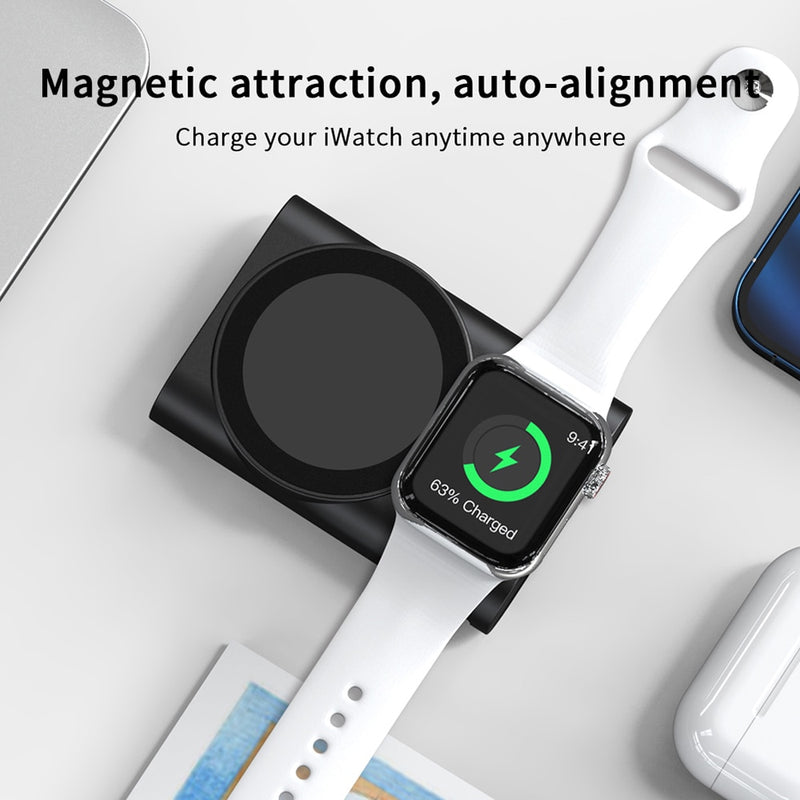 Wireless Magnetic Power Bank 2 in 1 for iPhone & Apple Watch