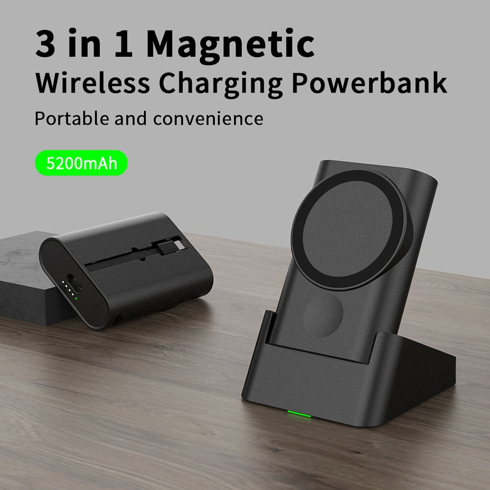 Wireless Magnetic Power Bank 2 in 1 for iPhone & Apple Watch